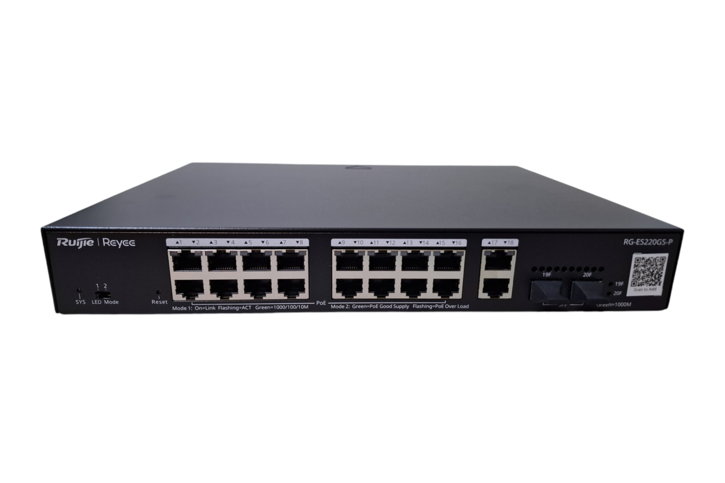 SWITCH GIGABIT DE 20 BOCA 16POE 10/100/1000MBPS+2 RJ45+2 SFP ...