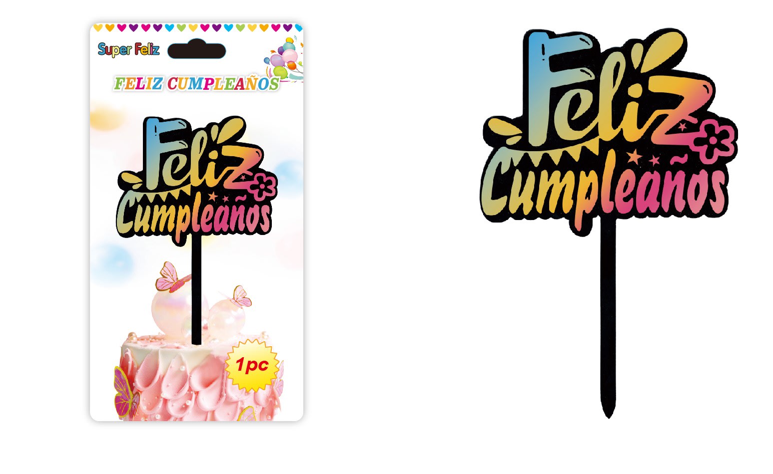 Topper Feliz Cumpleaños | Otarola Reposteria y Cotillon