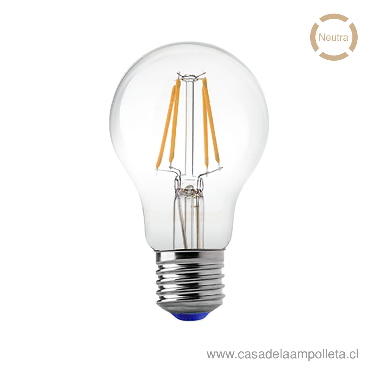 AMPOLLETA LED VINTAGE A60 6W - BLANCO NEUTRO (4000K) | Casa de la Ampolleta
