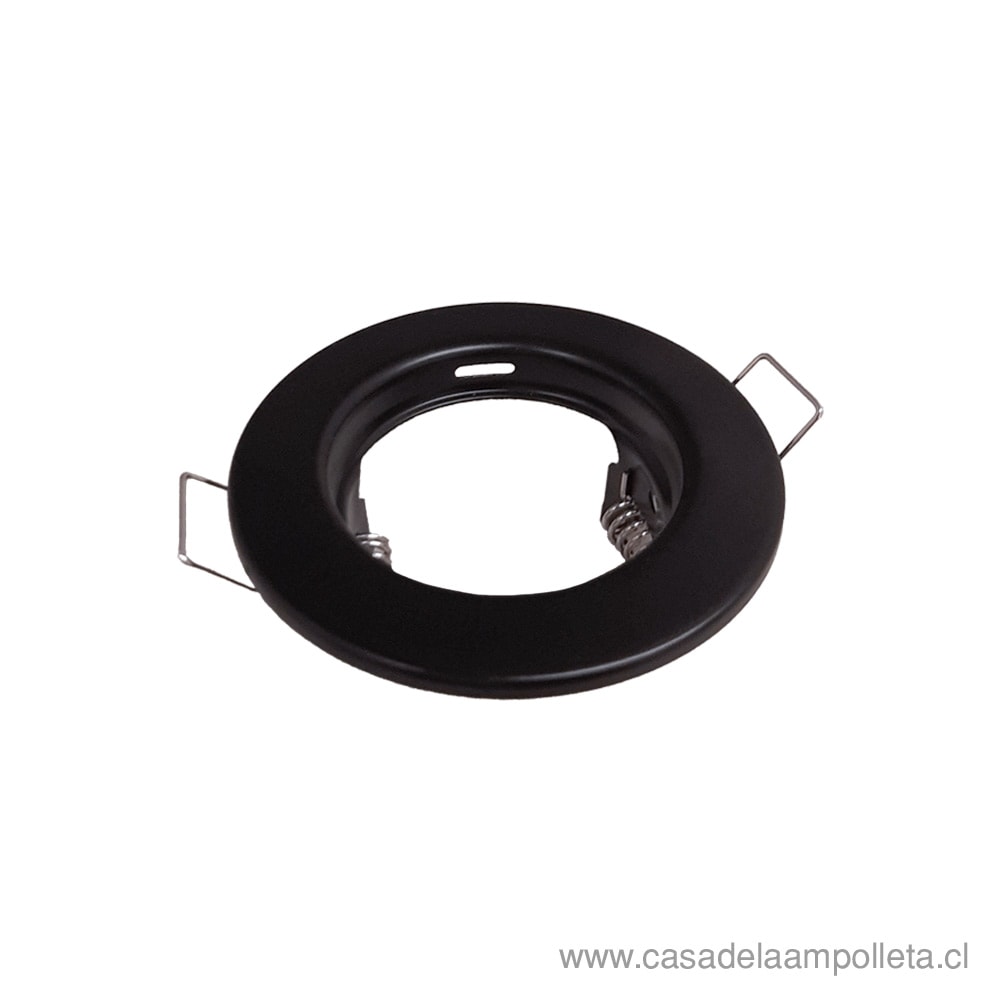 FOCO EMBUTIDO FIJO SIMPLE PARA DICROICO - NEGRO | Casa de la Ampolleta
