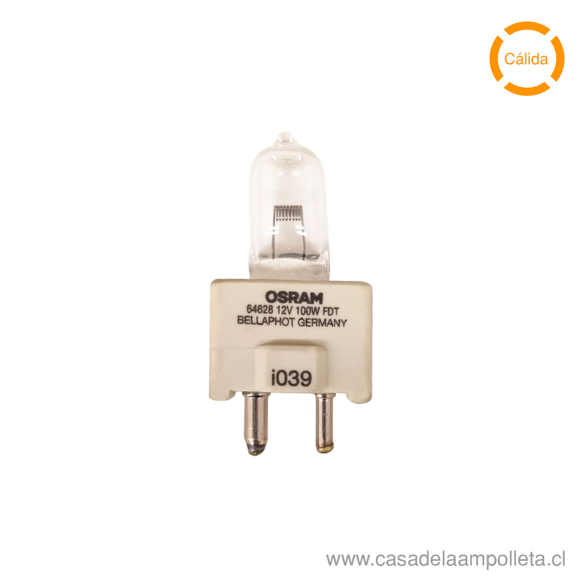 AMPOLLETA BIPIN TUBULAR 12V 100W 64628 GY9,6 | Casa de la Ampolleta