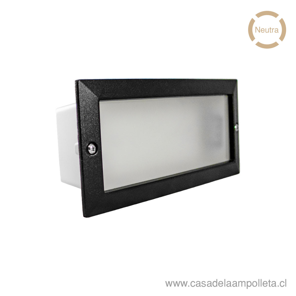 FOCO LED 6W EMBUTIDO PARA MURO/ESCALA NEGRO - BLANCO NEUTRO (4000K ...