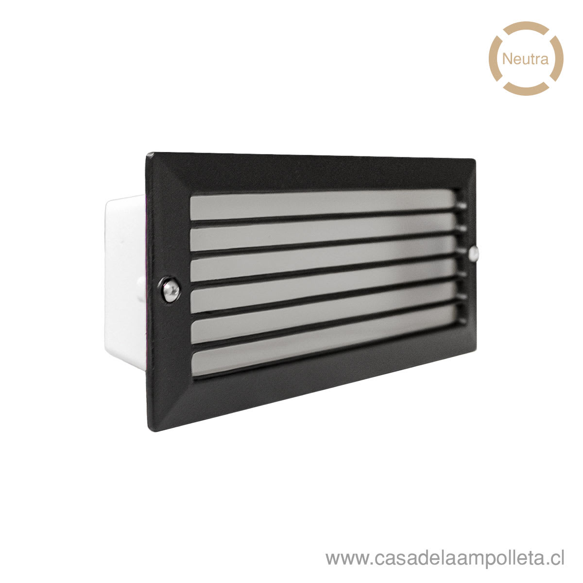 FOCO LED 6W EMBUTIDO PARA MURO/ESCALA CON REJILLA NEGRO - BLANCO NEUTRO ...
