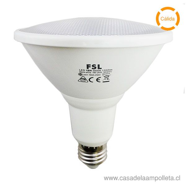 AMPOLLETA LED PAR38 18W - BLANCO CÁLIDO (3000K) | Casa de la Ampolleta