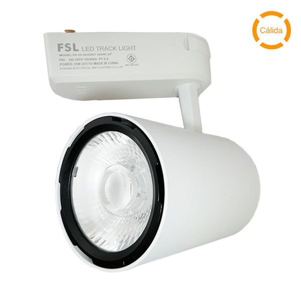 FOCO LED PARA RIEL 35W BLANCO - BLANCO CÁLIDO (3000K) | www ...