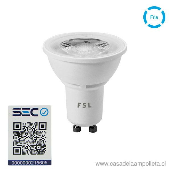 FOCO EMBUTIDO NIQUEL + AMPOLLETA DICROICA GU10 6W - BLANCO FRÍO (6500K) | Casa de la Ampolleta