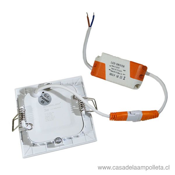 PANEL LED CUADRADO EMBUTIDO 3W - BLANCO CÁLIDO (3000K) | Casa de la ...