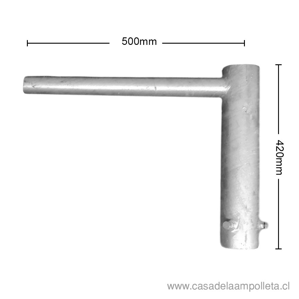 BRAZO A POSTE PARA LUMINARIAS PÚBLICAS LED 500MM | Casa de la Ampolleta