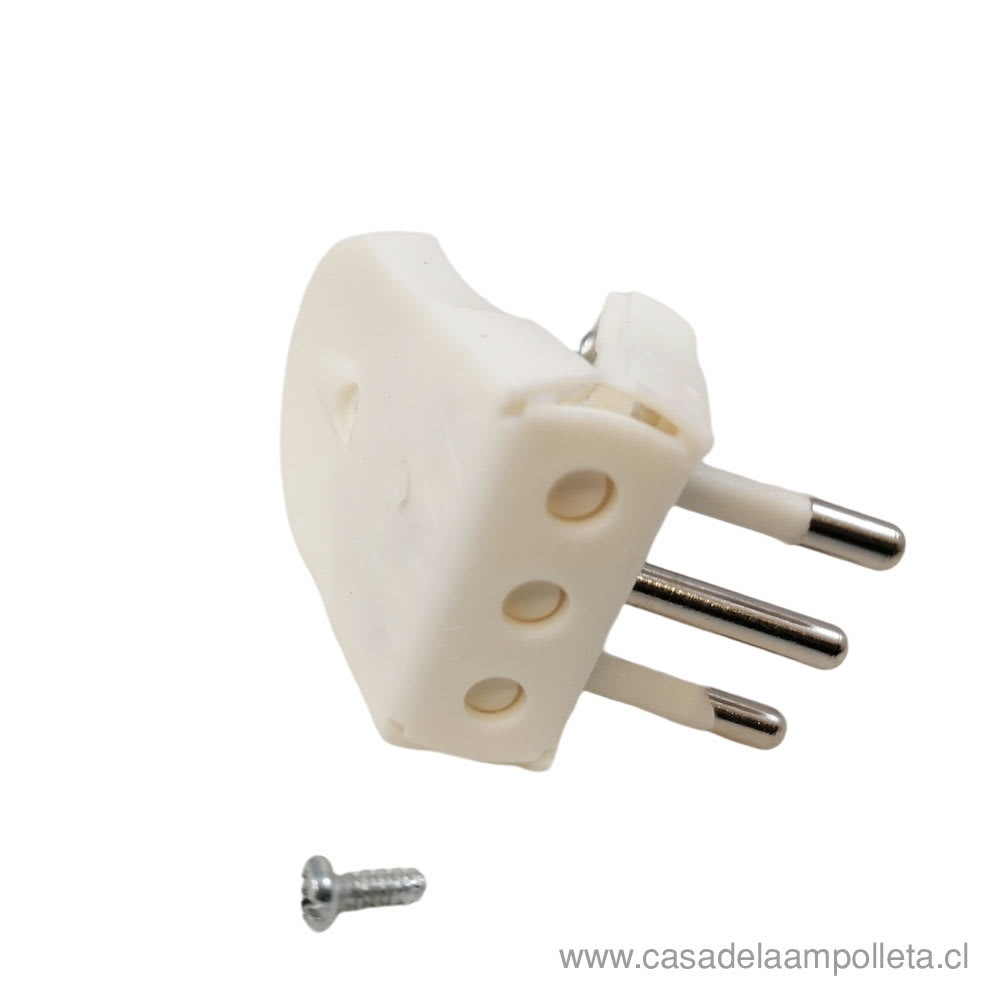 ENCHUFE MACHO CONVERTIBLE CON TIERRA - MARFIL | Casa de la Ampolleta