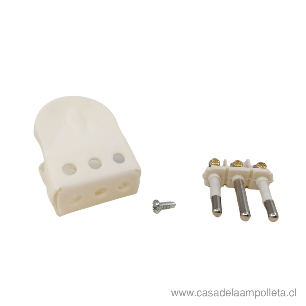 ENCHUFE MACHO CONVERTIBLE CON TIERRA - MARFIL | Casa de la Ampolleta