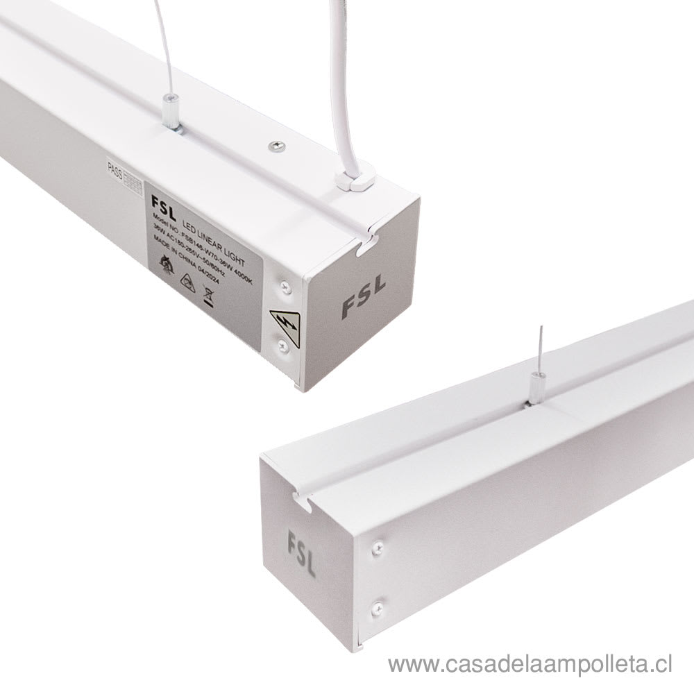LAMPARA LED LINEAL PENDANT 36W 120CM BLANCO - BLANCO NEUTRO (4000K ...