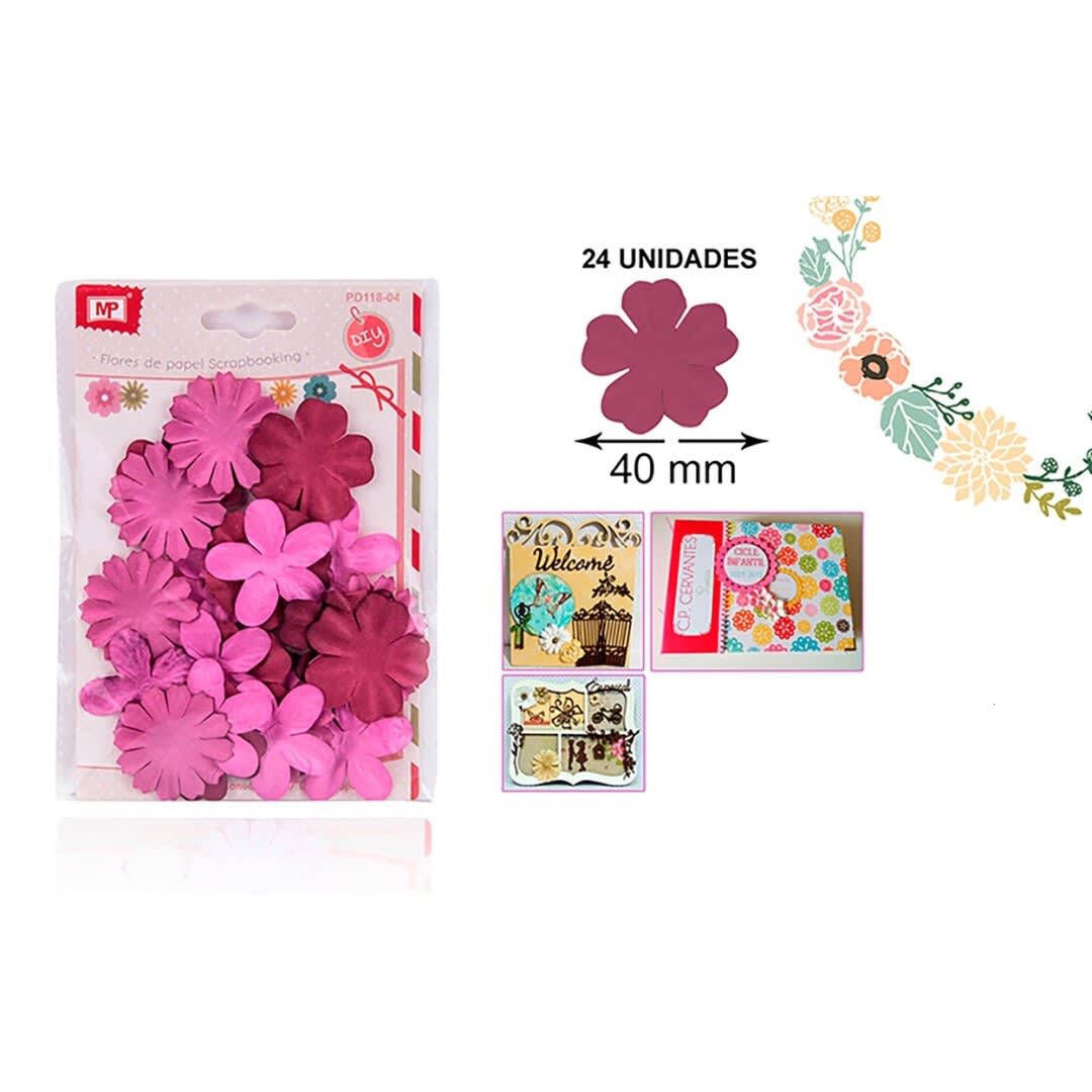 Blister De Flores De Papel 4.5cm X 24Uds Color Carmeci | Pictus