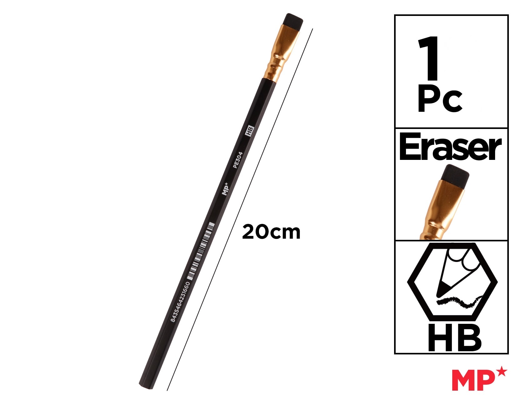 Lápiz Premium Hb Con Goma tipo BW | Pictus