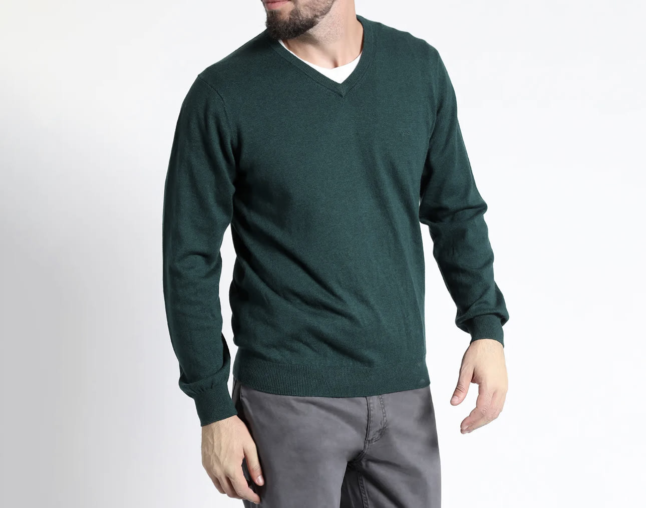 Sweater cuello v verde pasto MG | Sensez Chile