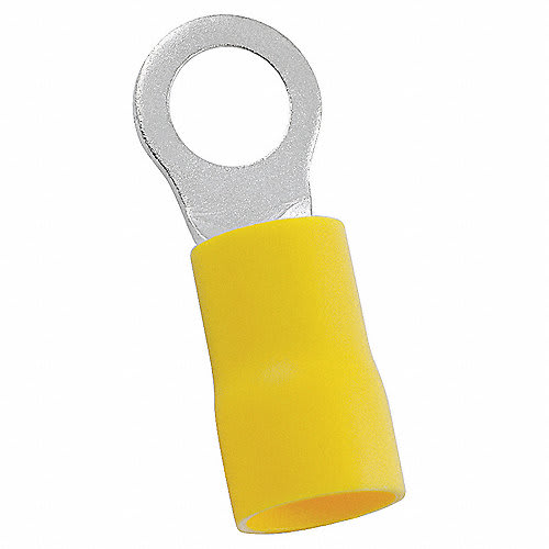 TERMINAL AISLADO ANILLO AMARILLO 10/12AWG PERF 4.3MM BL100 PE | Materiales Electricos