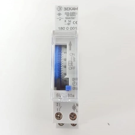 TIMER HORARIO 1 PUESTO 24HR/15MIM C/RESERVA 70HRS | Materiales Electricos