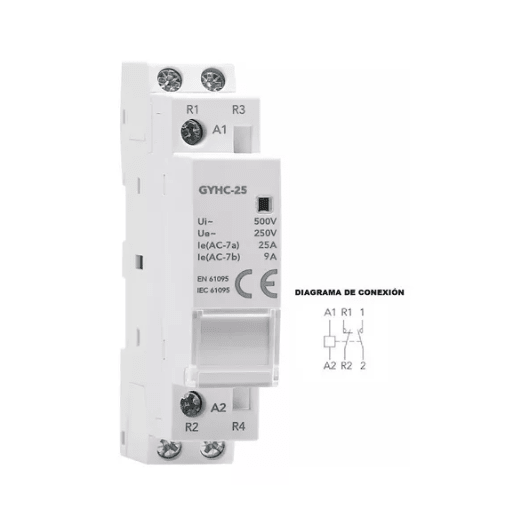 CONTACTOR MODULAR 2P , 2NO 20A 230V BK | Materiales Electricos