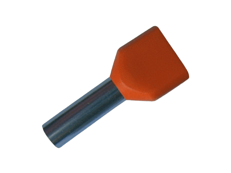 FERRUL DOBLE 4MM NARANJA BL100 PE | Materiales Electricos