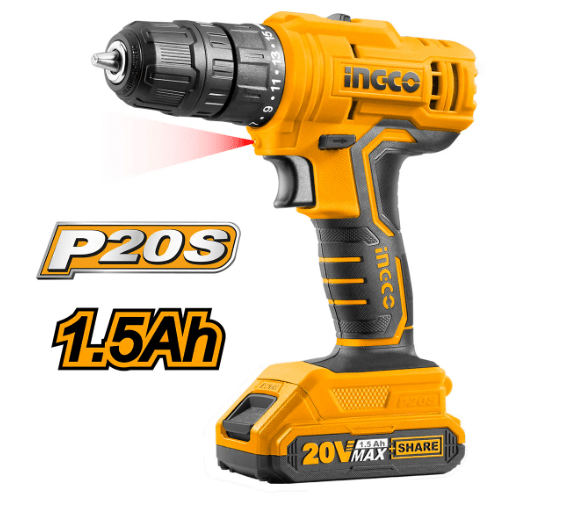 TALADRO INGCO ATORNILLADOR + BATERÍA 1,5AH + CARGADOR RAPIDO 20V/10MM ...