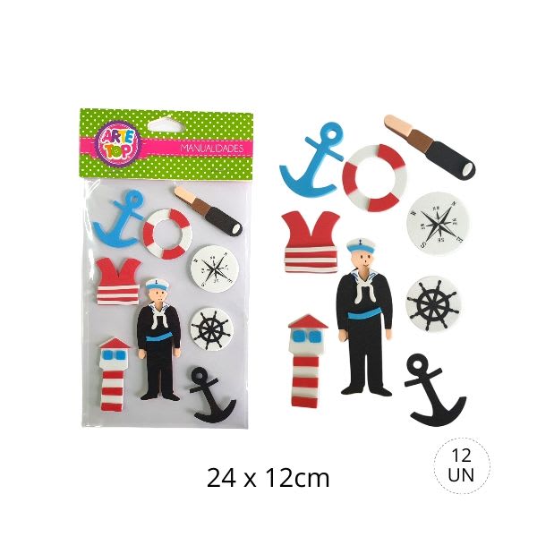 FIGURA DE GOMA EVA STICKER MARINERO/300 | Librería-Ventus