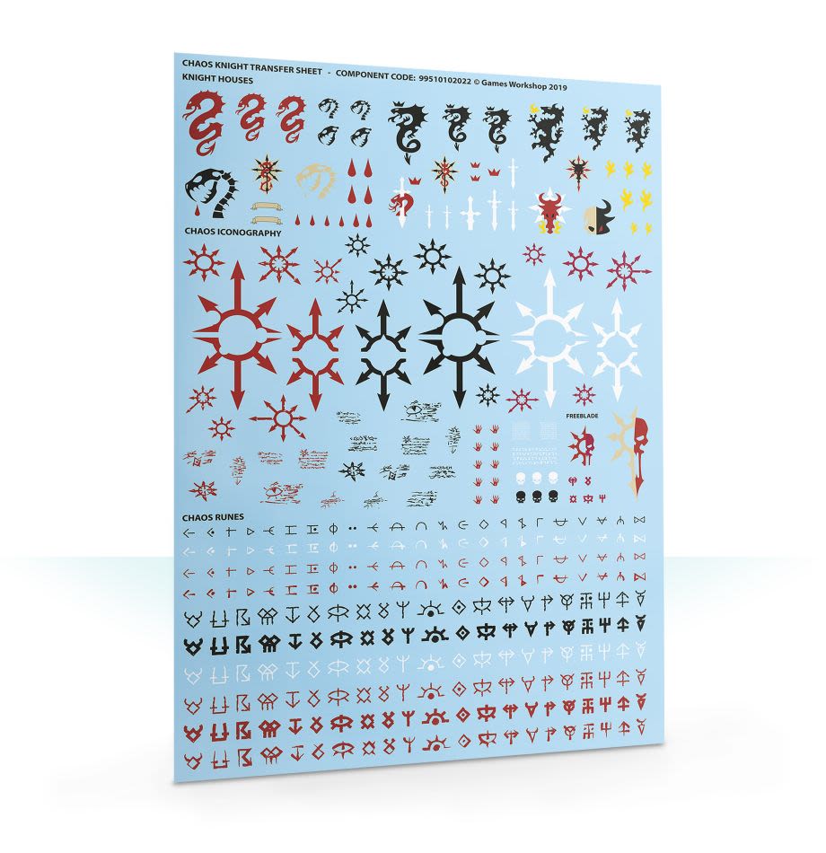 CHAOS KNIGHTS TRANSFER SHEET | bodega.wargaming.cl