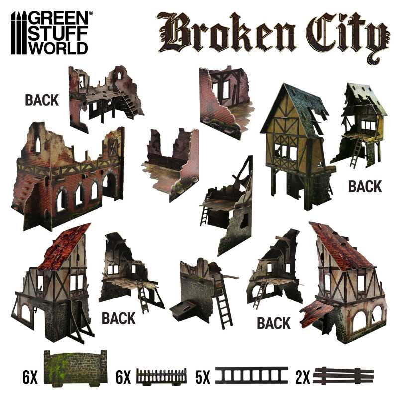 ESCENOGRAFIA CARTON BROKEN CITY / BROKEN CITY CARDBOARD SCENERY | Wargaming.cl