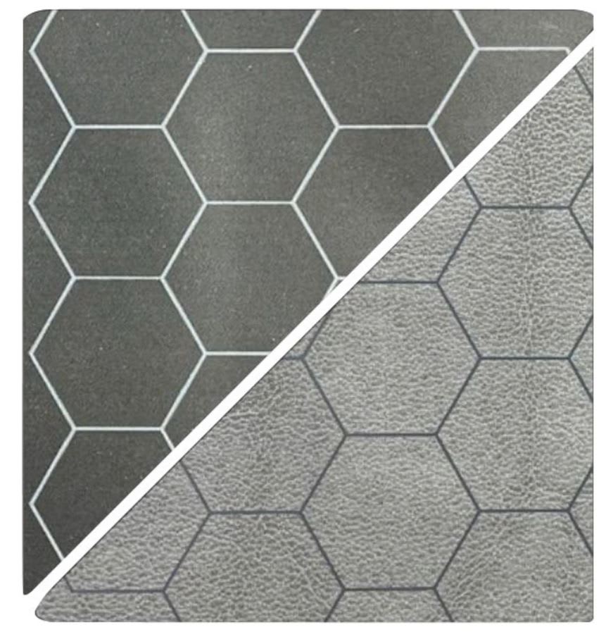Battlemat 1 Hex- Reversible Black-Grey (23.5 x 26) | Wargaming.cl