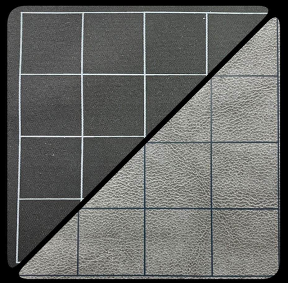 Battlemat 1 Square- Reversible Black-Grey (23.5 x 26) | Wargaming.cl