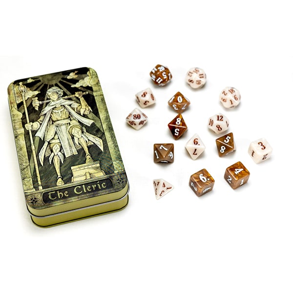 RPG CLASS DICE: CLERIC SET TIN (15 DICE) | Wargaming.cl