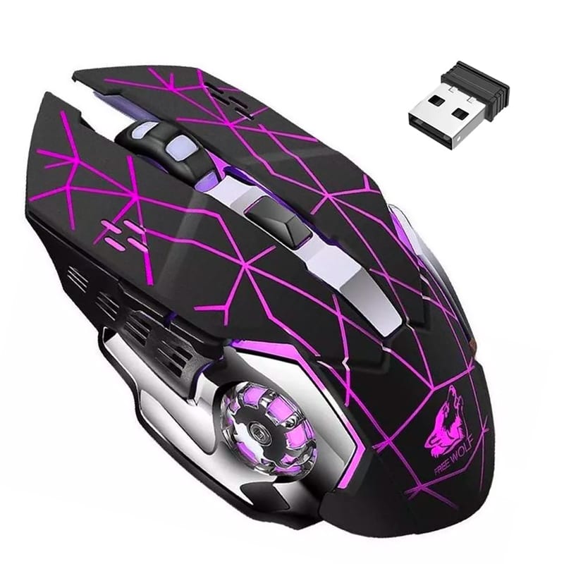 Mouse Inalámbrico recargable RGB Free Wolf X8 - colores a elección ...