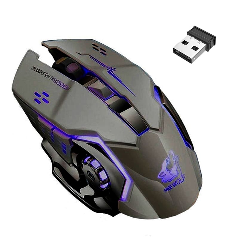 Mouse Inalámbrico recargable RGB Free Wolf X8 - colores a elección ...