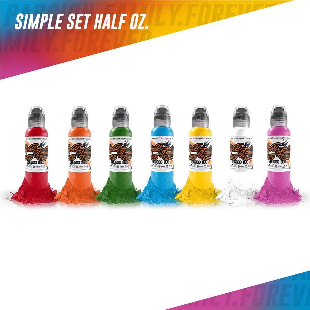 SET WORLD FAMOUS COLOR SIMPLE 1/2OZ | EVOLUTION TATTOO SUPPLY