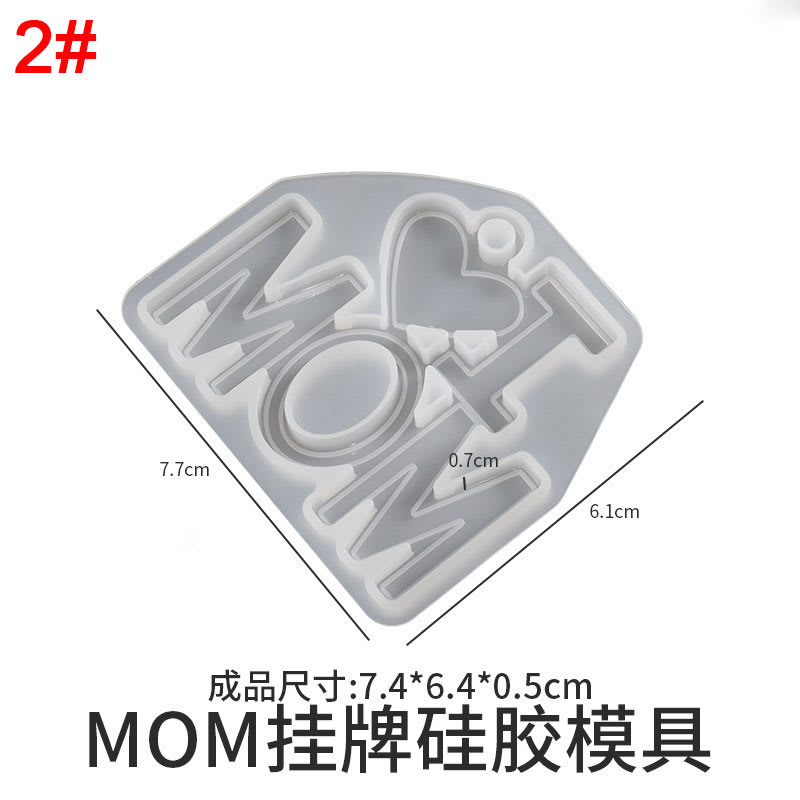MOLDE DE SILICONA FRASE COLGANTE "I LOVE MOM" (F233) | PLASTICENTER