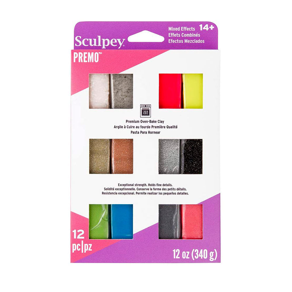 Sculpey Premo! MultiPack 12 Colores Metalizados y con Brillo (340 gr) | PLASTICENTER