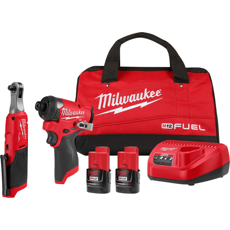 KIT DESTORNILLADOR DE IMPACTO HEXAGONAL M12 DE 1-1/4" FUEL MILWAUKEE ...