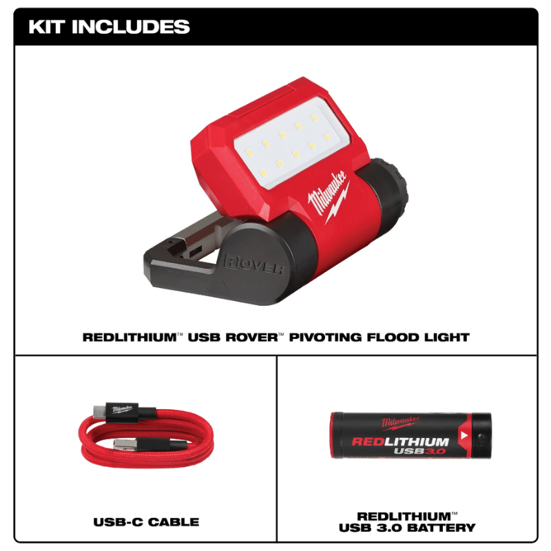 REFLECTOR PIVOTANTE ROVER RECARGABLE POR USB MILWAUKEE 2114-21 ...