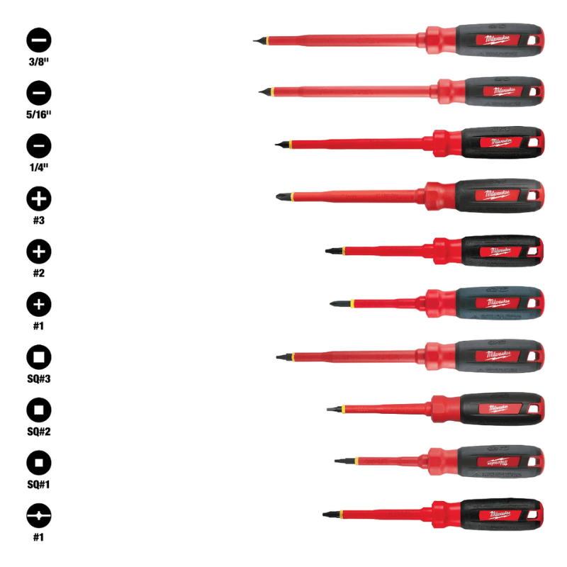 JUEGO DE DESTORNILLADORES AISLADOS 10PCS 1000V MILWAUKEE 48-22-2210 | TODOTALLER - Insumos ...