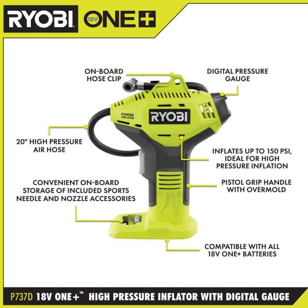 INFLADOR 18V P737D RYOBI | TODOTALLER - Insumos Industriales