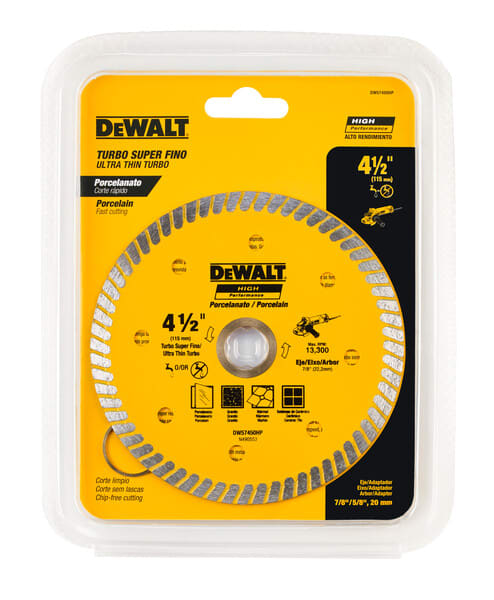 DISCO DIAMANTADO RANURADO 4-1/2 SUPER FINO HP DEWALT DW57450HP ...