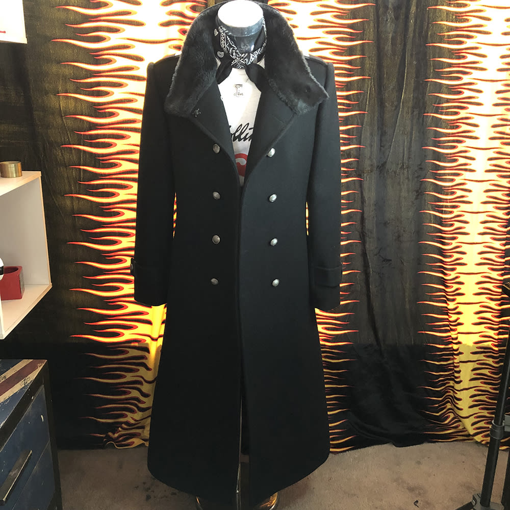 Capote Masculino Ultra Largo con Piel en el Cuello | Pulguera ...