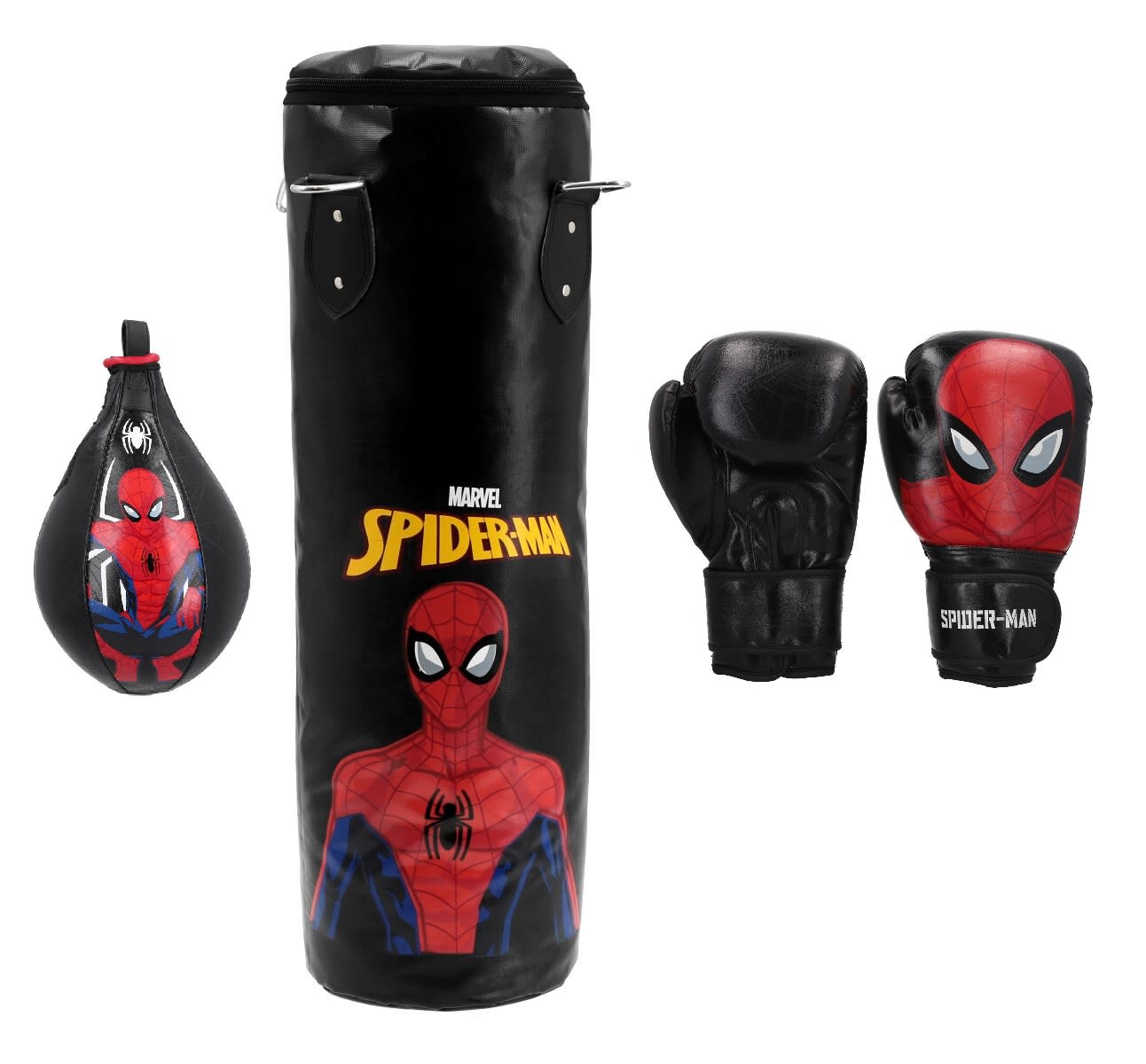 KIT DE BOXEO LICENCIA SPIDER-MAN SACO + PERA LOCA + GUANTES ...