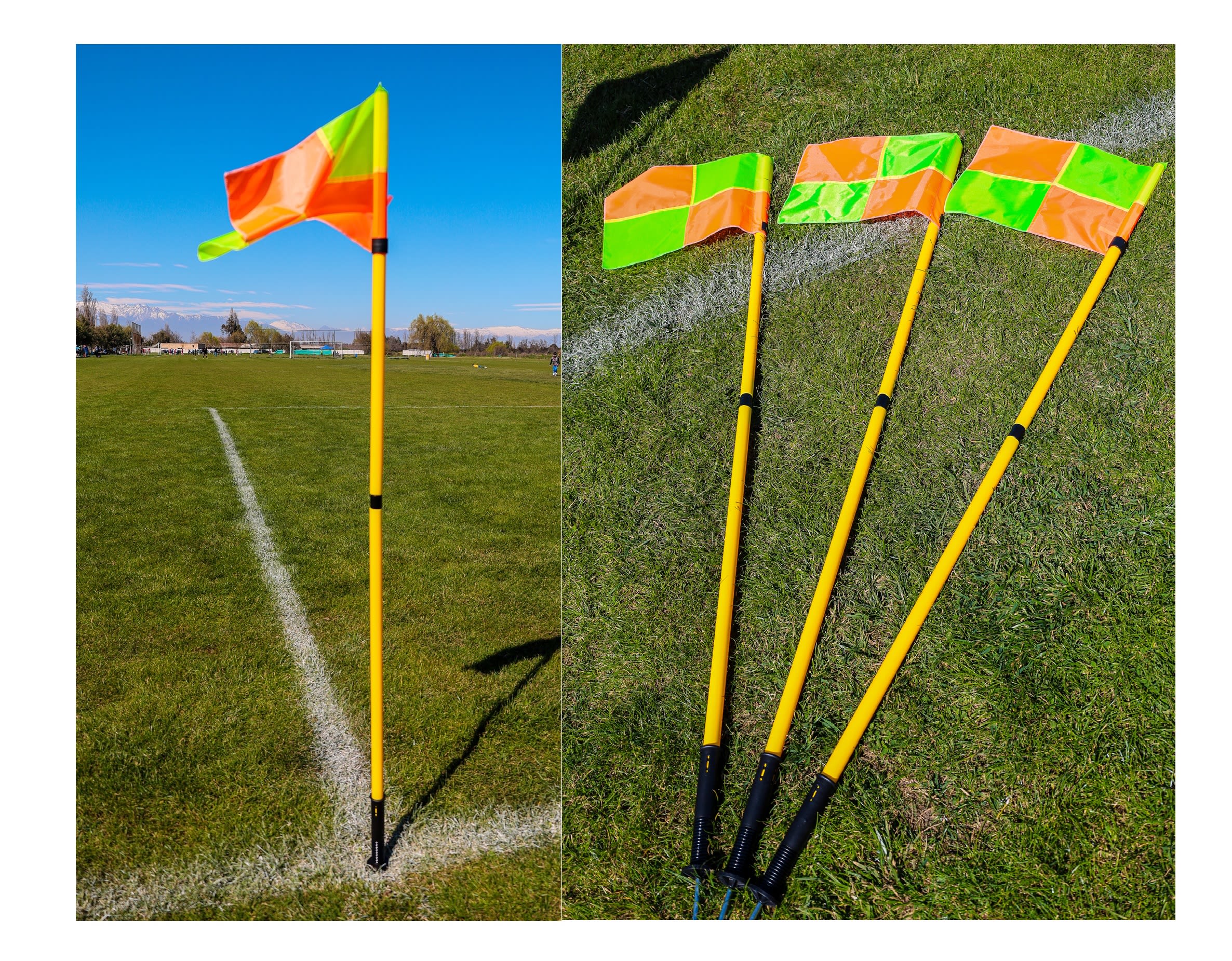 SET DE 4 BANDERINES DE CORNER CON POSTES CON ESTACA Y RESORTE ...