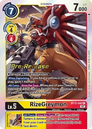 BT12-042 RizeGreymon (Pre-Release) | Guild Dreams