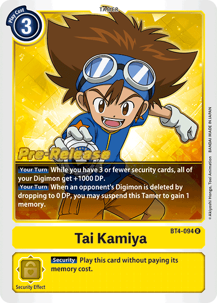 BT4-094 Tai Kamiya (Pre-Release) | Guild Dreams