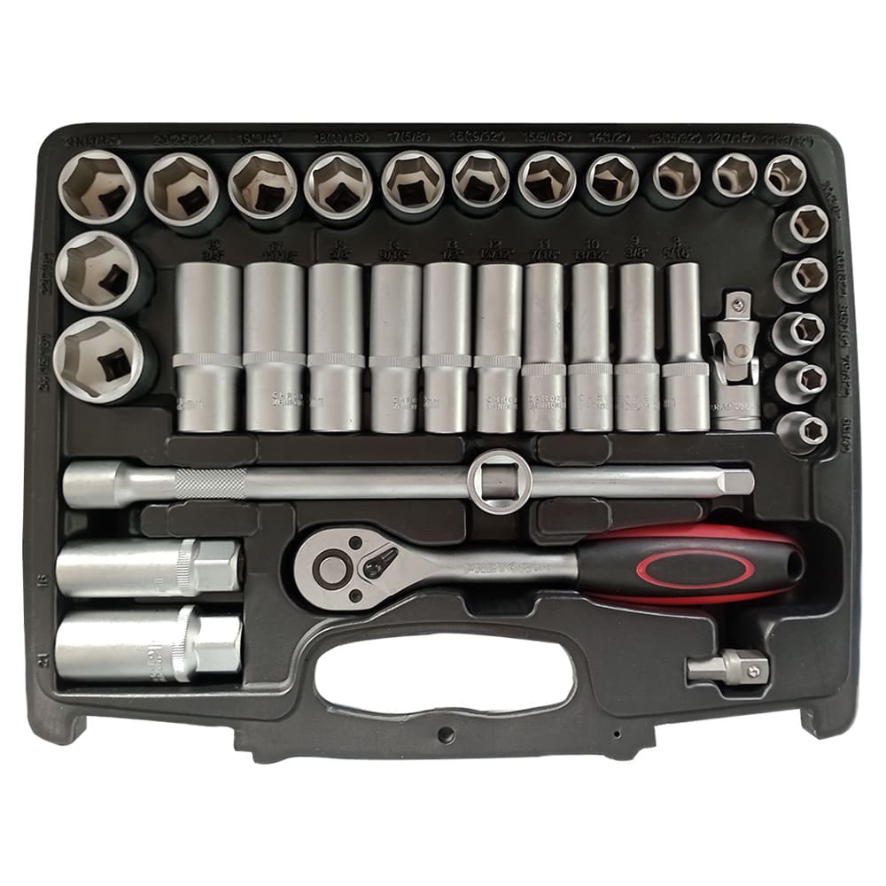 Juego de dados largos y cortos 3/8" 35 pcs | Mundo Herramientas