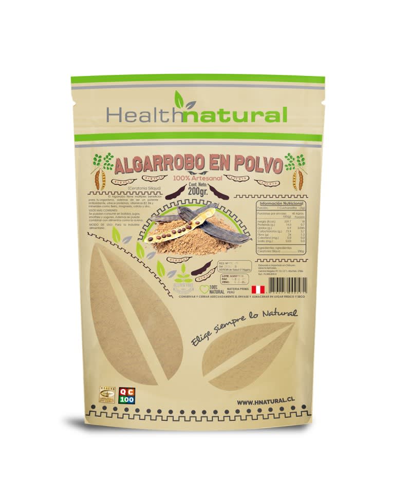 Algarroba en Polvo Health Natural 200 Gramos | Cábala Bioalmacén