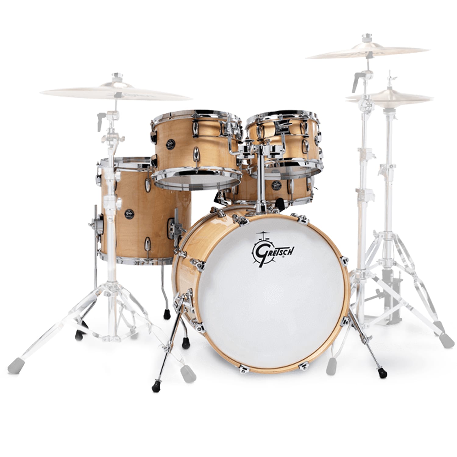 GRETSCH RENOWN MAPLE 20,10,12,14,5.5X14 + HOLDER CHAMPAGNE SPARKLE ...
