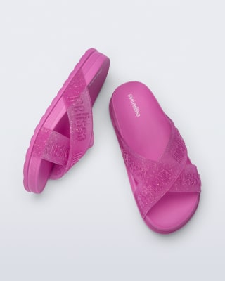 MINI MELISSA COZY SLIDE M LOVER II INF LILA/GLITTER | Melissa