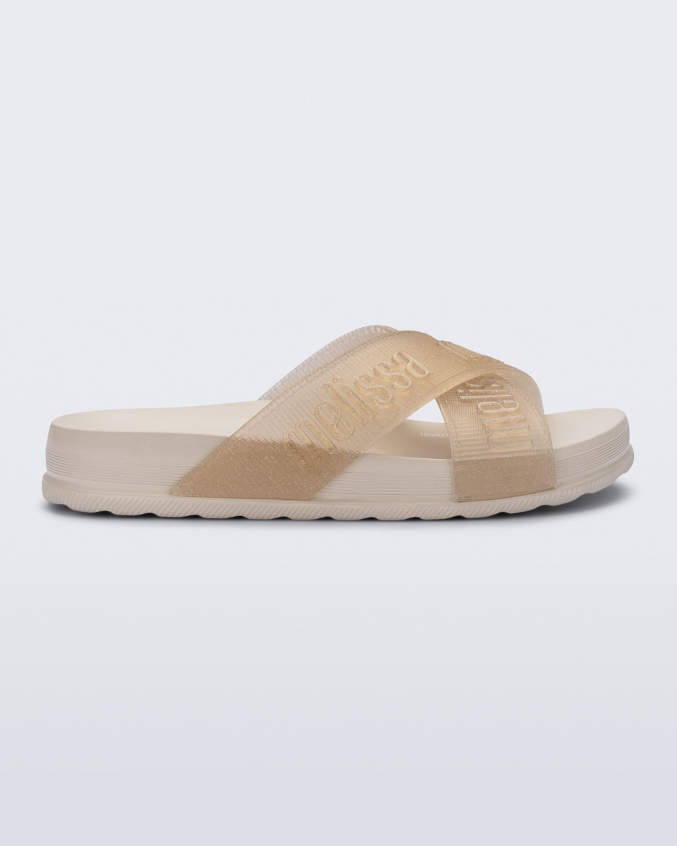 MINI MELISSA COZY SLIDE M LOVER II INF BEIGE/GLITTER | Melissa
