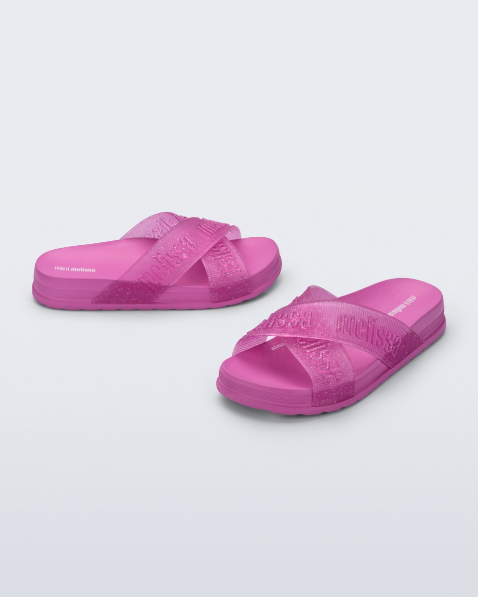 MINI MELISSA COZY SLIDE M LOVER II INF LILA/GLITTER | Melissa